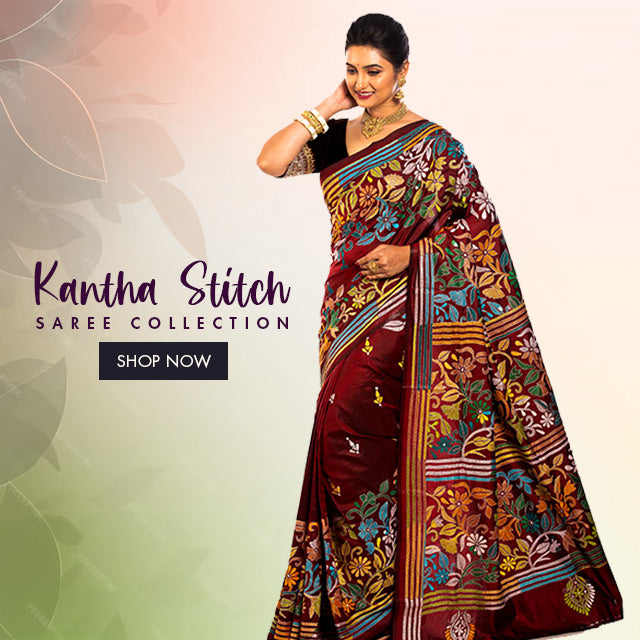 Why Do You Look Good in a Kantha Stitch Saree? – banglarsare